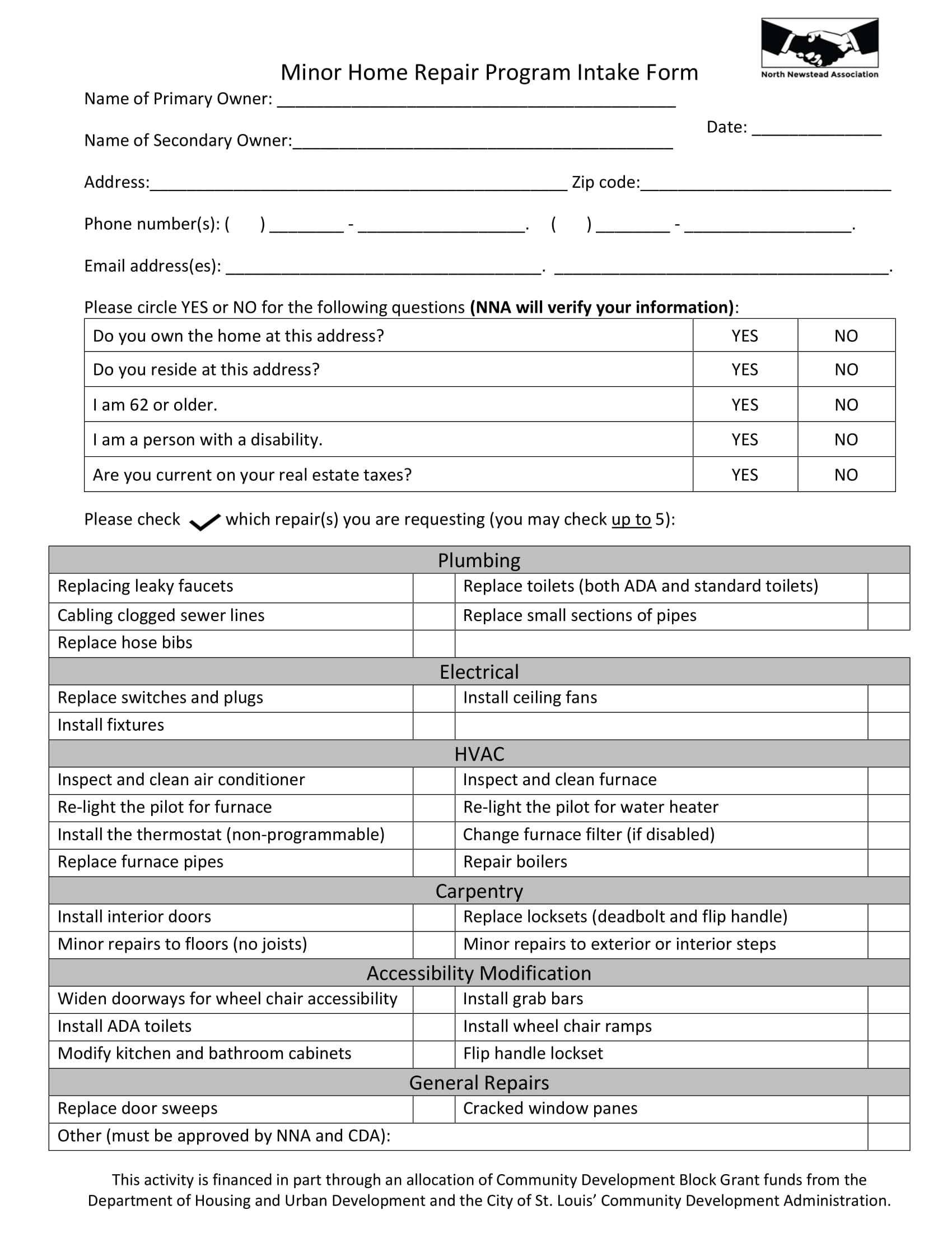 Home Repair Programs — still accepting applications!! – North Newstead ...